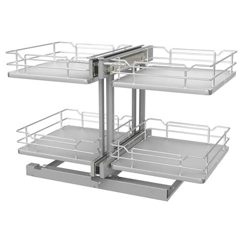 REV A SHELF 18 Two Tier Blind Corner Organizer With Soft Close Gray Rev A Shelf 53PSP 18SC GR