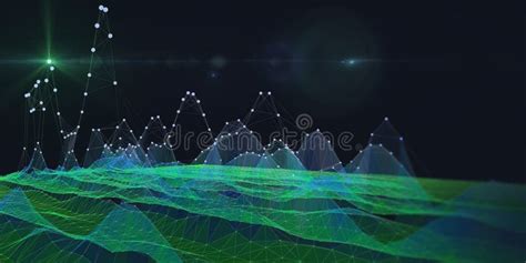abstract background color graph wireframe from circles and noisy lines