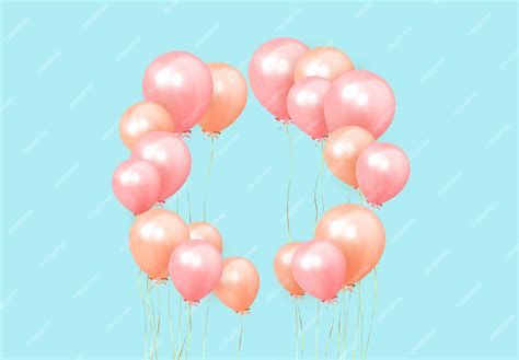 헬륨 풍선이 있는 축제 배경 생일을 축하하고 포스터 배너 기념일을 축하하세요 현실적인 장식 디자인 요소입니다 벡터 3d