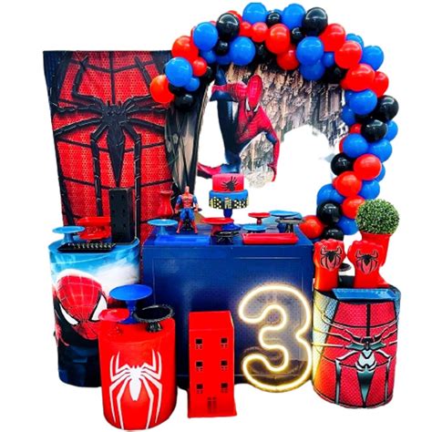 Kit Arco Balão Bexiga Vermelho Preto Azul Heróis Aranha Fita Shopee
