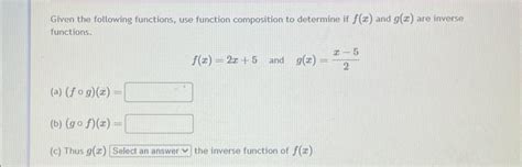 Solved Given The Following Functions Use Function