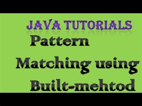 Learn Pattern Matching in Java using Built in Method | Interview Coding Question - Mind Luster