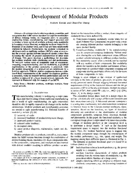 Pdf Development Of Modular Products
