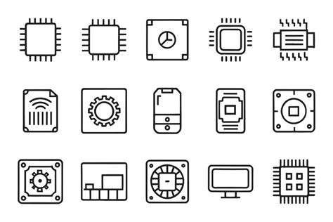 Pc Such As Ram Memory Hdd Ssd Cpu Processor Related Editable Icon