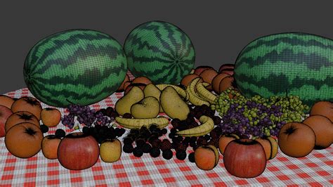 Realistic 3d Fruits Collection Game Animation Ready 3d Model