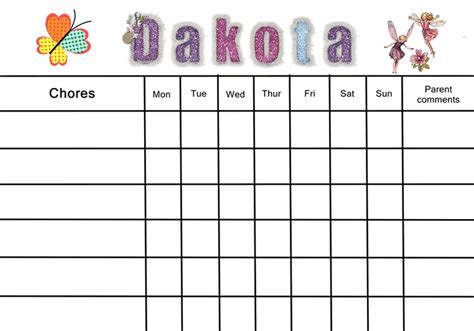 Printable Chart Template Printable Calendars AT A GLANCE