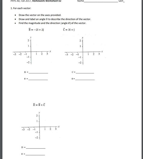 Solved For Each Vector Draw The Vector On The Axes Chegg