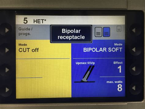 Electrocautery Setting For Bipolar System Visible Monitor Reveals