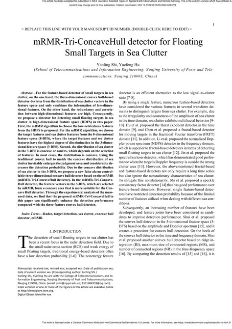 pdf mrmr tri concavehull detector for floating small targets in sea