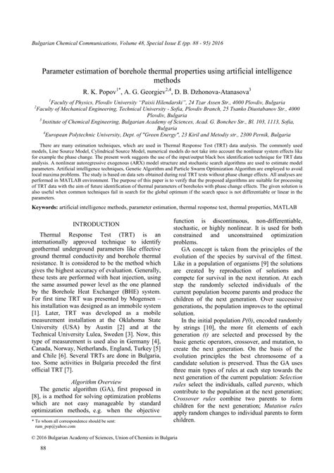 Pdf Parameter Estimation Of Borehole Thermal Properties Using Artificial Intelligence Methods