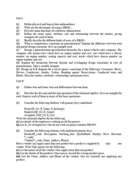dbms question bank pdf relational model relational database