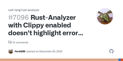 rust analyzer with clippy enabled doesn t highlight errors in cargo