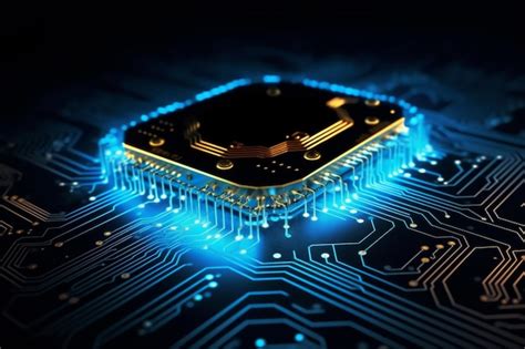 Premium Photo Super Processor Core Computer System Technology Neon Background