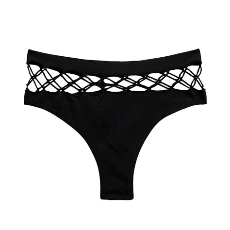 Billionm Waist Women Knit Female Mesh Hollow Out Thongs Seamless