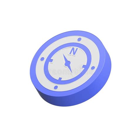 3d Realistic Compass On White Background Stock Illustration