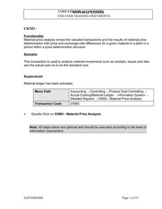 Ckm Material Price Analysis DOC