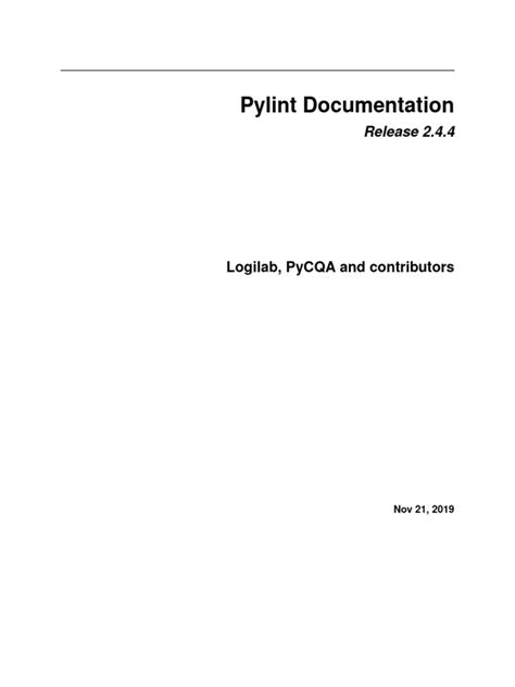 Pylint Docs Pdf Class Computer Programming Command Line Interface