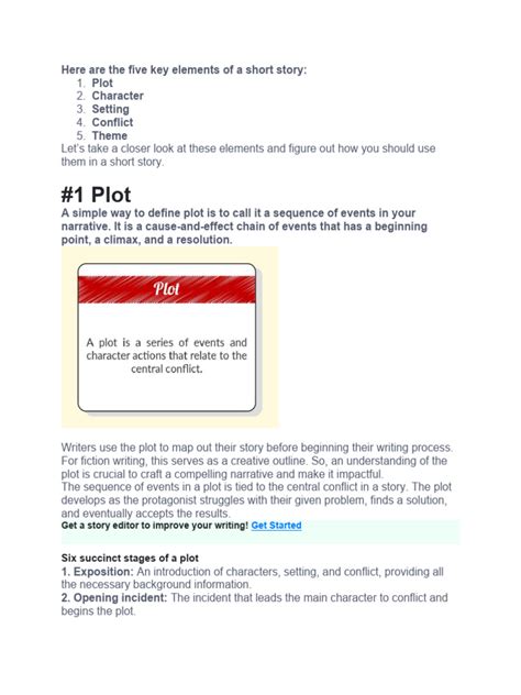 elements of story pdf plot narrative