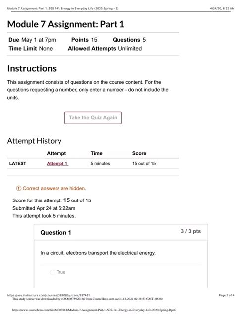 Module 7 Assignment Part 1 Ses 141 Energy In Everyday Life 2024
