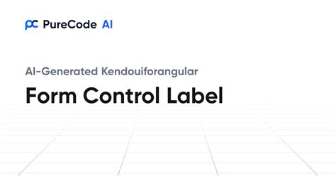 build great kendouiforangular form control label components faster