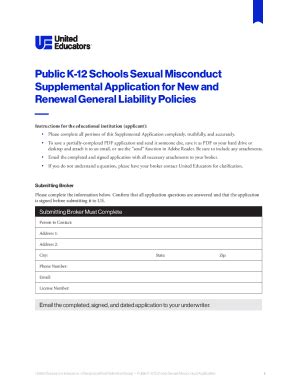 Fillable Online Public K Babes Sexual Misconduct Supplemental Application Fax Email Print