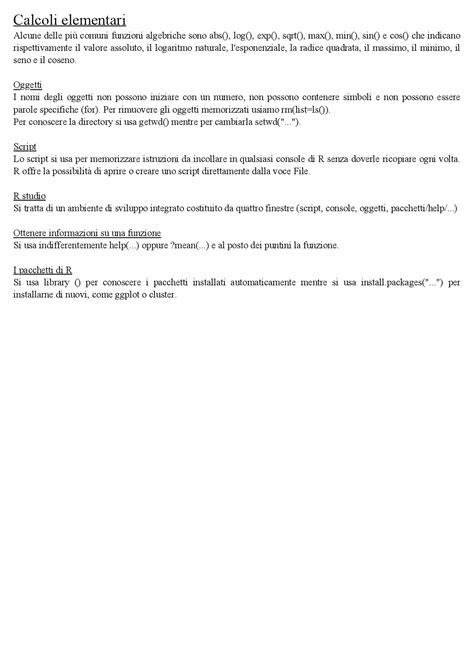 introduzione al programma r docsity