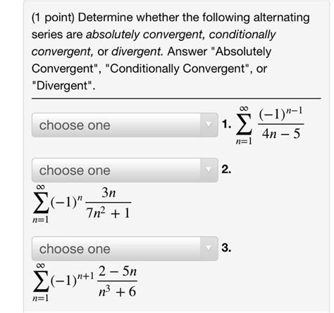 solved 1 point determine whether the following alternating