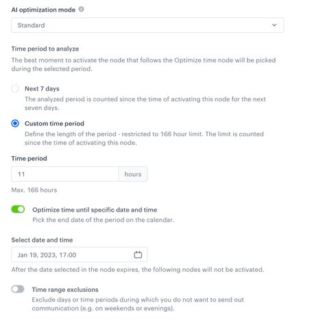 Optimize Time Node Synerise Hub