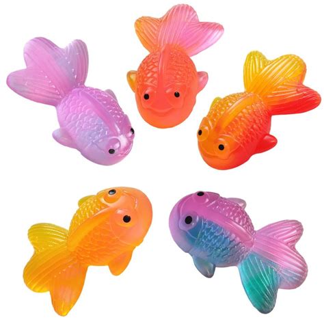 Yiwlfqh 5 Pcs Super Sticky Gradient Color Series Cute Soft Goldfish