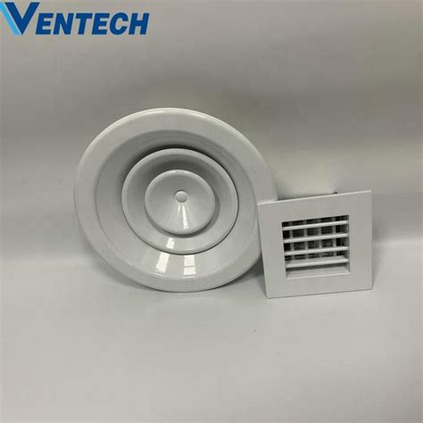 Hvac System With Damper Anodized Vent Deflectors Plastic Round High