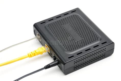 Router Modem For Connecting To The Local And Global Internet On A White Background Stock Photo