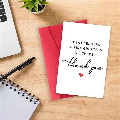Thank You Card Thank You Card For Boss Leader Thank