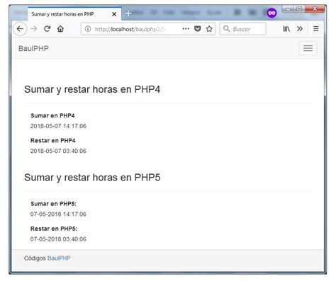 sumar y restar horas y minutos con php baulphp