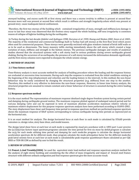 Irjet Seismic Analysis Of Regular And Irregular Building By Time History Method And Response