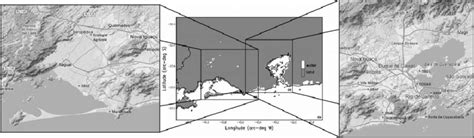 The G5 And G6 Innermost Grids Nesting To G4 And The Terrain Map Of The