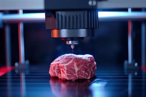 Premium Photo 3D Printer Creates Edible Meat From Protein Cartridges