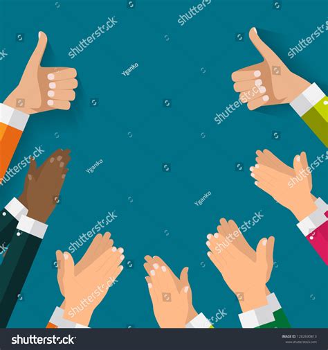 Flat Design Clapping Hand Applause Banners Stock Vector Royalty Free Shutterstock