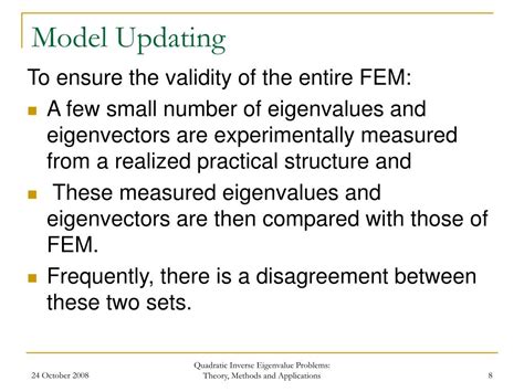 Ppt Quadratic Inverse Eigenvalue Problems Theory Methods And