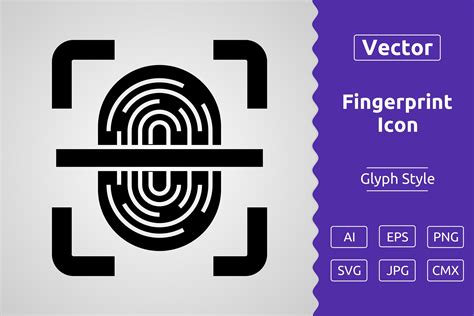 Vector Fingerprint Scanner Glyph Icon Graphic By Muhammad Atiq · Creative Fabrica