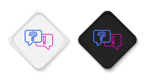 흰색 배경에서 격리된 질문 및 답변 아이콘이 있는 선 음성 거품입니다 Q 및 기호 Faq 기호 채팅 음성 거품 및 차트 다채로운 개요 개념 벡터 Brand Name