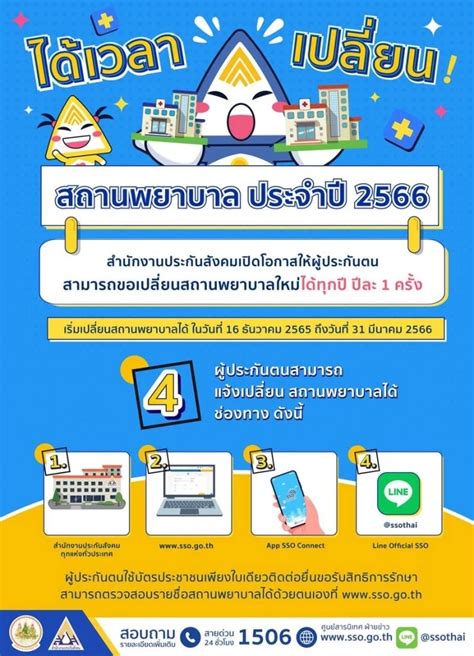อัพเดทสถานพยาบาลประกันสังคม ประจำปี 2566 พร้อมวิธีขอเปลี่ยน