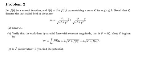 Problem Let F T Be A Smooth Function And R T Chegg Com