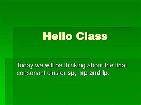 Ppt Hello Class Powerpoint Presentation Free Download Id1292791