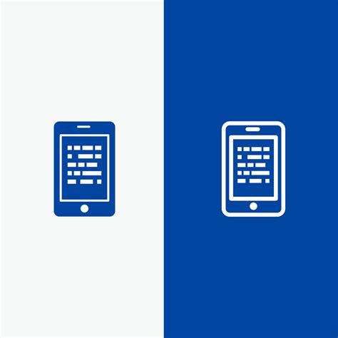 Mobile Read Data Secure E Learning Line And Glyph Solid Icon Blue Banner Line And Glyph Solid