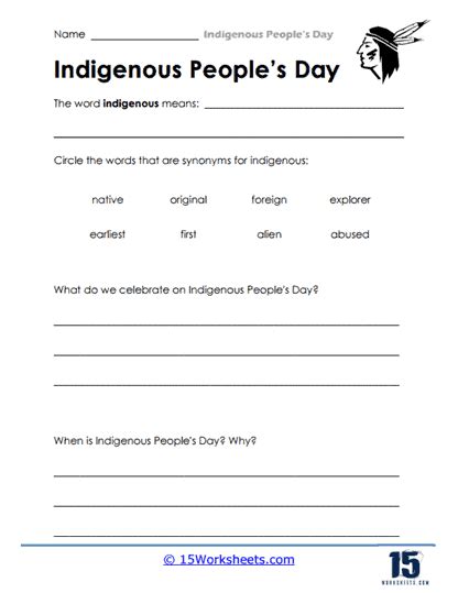 Indigenous Peoples Day Worksheets Ancestral Heritage Activities 15