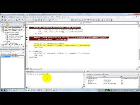 فیلم آموزشی Excel 330 تست متغیر کنترل و کد Vba Einzelschritt و