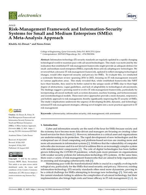 risk management framework and information security systems for small