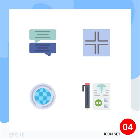 Lager Vektor Symbol Pack Von 4 Linie Zeichen Und Symbole Zum Blase Groß Layout Aussicht