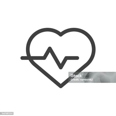 하트비트 흰색 배경에 펄스 라인 벡터 아이콘 편집 가능한 획 완벽한 픽셀 모바일 및 웹용 윤곽선 벡터 그래픽 맥박 추적에 대한