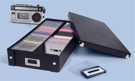 Snap N Store Cassette Tape Storage Box 2 Pack Durable Boxes With